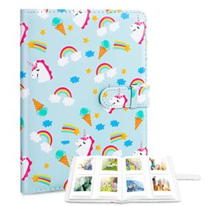 ablus 128 pockets mini photo album for fujifilm instax mini camera, polaroid snap, z2300, socialmatic instant cameras & zip instant printer (unicorn)