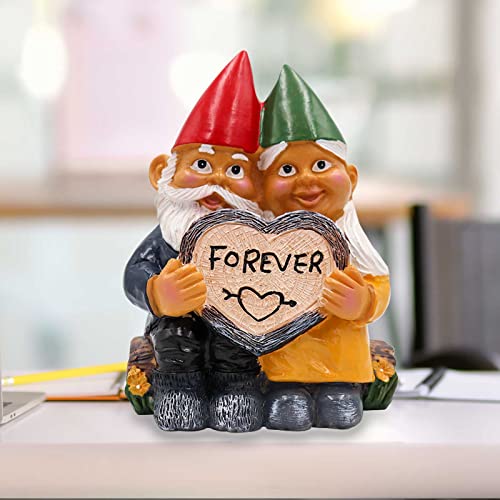 Garden Gnomes Outdoor Gnome Statue Couple in Love Collectible Figurine Lovers Romantic Statue Gnomes Garden Decorations for Patio, Yard, Lawn Ornaments, Home Décor…