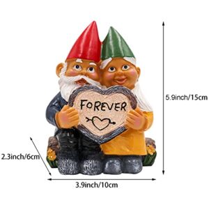 Garden Gnomes Outdoor Gnome Statue Couple in Love Collectible Figurine Lovers Romantic Statue Gnomes Garden Decorations for Patio, Yard, Lawn Ornaments, Home Décor…