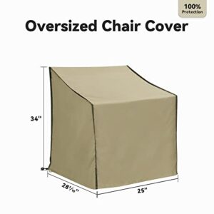 SORARA Single Porch Leisure Chair Cover Outdoor Patio Furniture Cover, Water Resistant, 28.7'' L x 25'' W x 34'' H, Brown