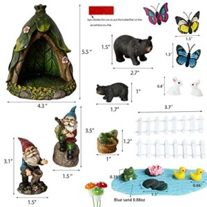 Miniature Gnomes Fairy Garden Decorations - Funny Fisher Gnomes Figurines Accessories Set of 23pcs - Fairy Garden Supplies for Outdoor Indoor Home Yard Patio Planter Decor