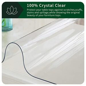 Square 1.5mm Thick PVC Clear Table Cover Protector 32x32 inch Waterproof PVC Table Protector for Birthday Patio Garden Dining Coffee Game Meeting Tabletop Vinyl Non-Slip Crystal Desk Pad Mat Durable