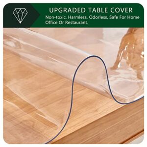 Square 1.5mm Thick PVC Clear Table Cover Protector 32x32 inch Waterproof PVC Table Protector for Birthday Patio Garden Dining Coffee Game Meeting Tabletop Vinyl Non-Slip Crystal Desk Pad Mat Durable