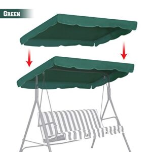 BenefitUSA Swing Canopy Cover ONLY 77"x43" - Polyester Top Replacement UV Block Sun Shade for Outdoor Garden Patio Yard Park Porch Seat Furniture (Green)