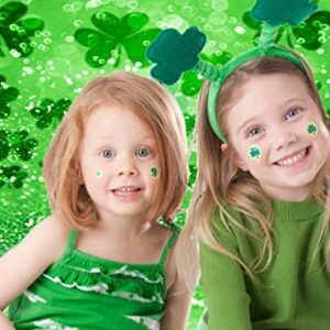 Happy St.Patrick's Day Photography Background Bokeh Sequins Lucky Green Shamrocks Irish Festival Celebration Party Decortion Backdrop (7x5ft)