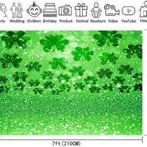 Happy St.Patrick's Day Photography Background Bokeh Sequins Lucky Green Shamrocks Irish Festival Celebration Party Decortion Backdrop (7x5ft)