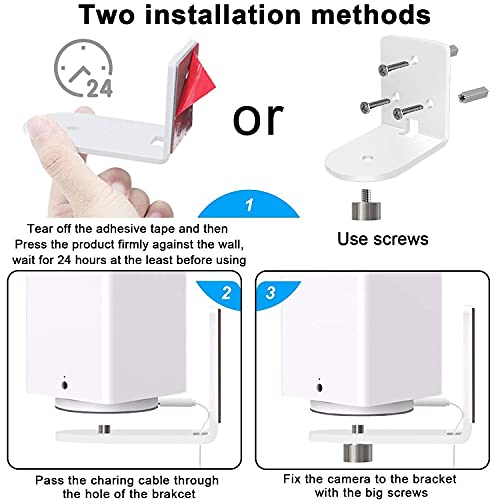 2 Pack Screwless Adhesive Wall Mount Compatible with Wyze Cam Pan V2 (2021 Release) &Wyze Cam Pan,2 Ways Installation VHB Stick On or Screws- Easy to Install, Full Tilt & Pan Function,No Drilling