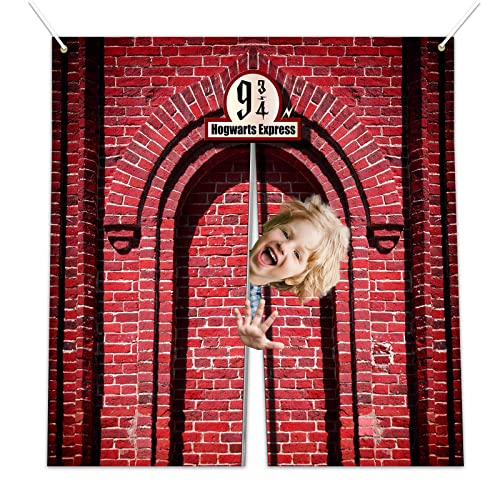 Platform 9 and 3/4 King's Cross, photo booth props brick wall background, suitable for outdoor and indoor use, fan love, birthday gifts, holiday gifts, party supplies.