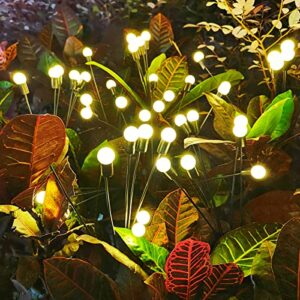 antque 10 pack solar powered garden lights outdoor, new upgrade swaying starburst solar garden lights, vibrant garden lights waterproof solar outdoor lights, yard patio pathway decoration