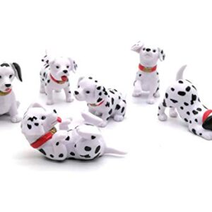 Exasinine Mini Dogs Miniature Figurines Fairy Garden Miniature Moss Landscape DIY Terrarium Crafts Ornament Accessories for Home Décor (Dalmatian, Set of 6)