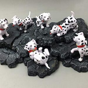 Exasinine Mini Dogs Miniature Figurines Fairy Garden Miniature Moss Landscape DIY Terrarium Crafts Ornament Accessories for Home Décor (Dalmatian, Set of 6)