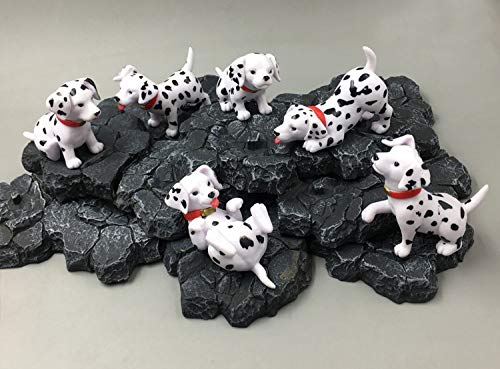 Exasinine Mini Dogs Miniature Figurines Fairy Garden Miniature Moss Landscape DIY Terrarium Crafts Ornament Accessories for Home Décor (Dalmatian, Set of 6)