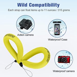 JOTO 2 Pack Floating Wrist Strap for Waterproof Camera Underwater Phone Pouch up to 11 ounce/315g -Yellow