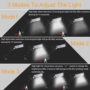 Auzev Remote Solar Lights Outdoor 4 Pack 56 Led Street lamp Motion Sensor 180° Adjustable Bracket Security Night Street Light 3 Lighting Modes for Deck Road Patio Courtyard Garden Park