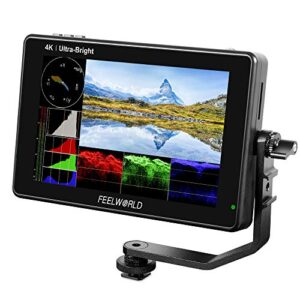 feelworld lut7 7 inch ultra bright 2200nit touch screen camera dslr field monitor with 3d lut waveform vectorscope automatic light sensor 1920×1200 video assist 4k hdmi input 8.4v dc output tilt arm