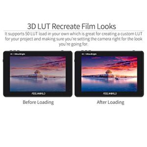 FEELWORLD LUT7 7 Inch Ultra Bright 2200nit Touch Screen Camera DSLR Field Monitor with 3D Lut Waveform Vectorscope Automatic Light Sensor 1920x1200 Video Assist 4K HDMI Input 8.4V DC Output Tilt Arm