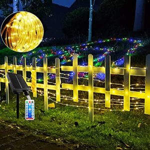 solar rope string lights outdoor,solar rope light 66ft waterproof outdoor string tube light for party garden yard home decreation (warm white)