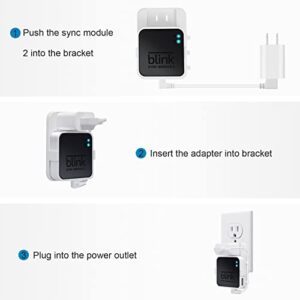 Outlet Wall Mount for Blink Sync Module 2 with Short Cable,Save Space Easy Move Easy Installation No-Drilling Mounting Bracket for Blink Outdoor & Indoor Home Security Cameras