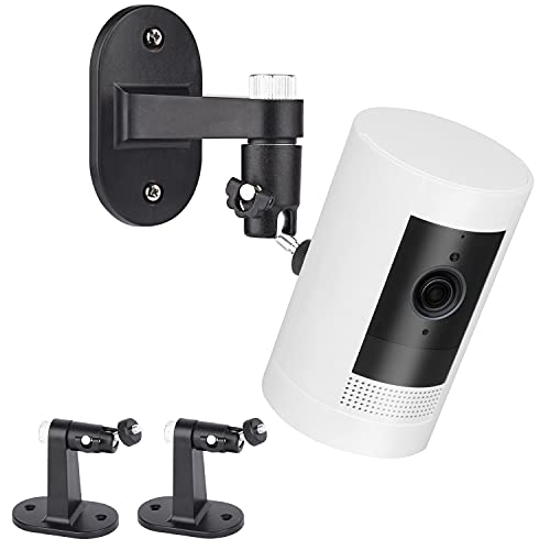 2Pack Adjustable Security Wall Mount Bracket for Ring Stick Up Cam & Ring Indoor Cam, Perfect View Angle for Ring Surveillance Camera System - Black