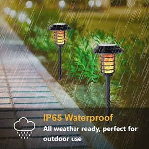 Kitmose Landscape Solar Torch Lights,Waterproof Flickering Flames Outdoor Garden Lights,Fire Effect Patio Deck Yard Driveway Security Decoration Lighting,2 Modes Dusk to Dawn Auto On/Off 2 Pack