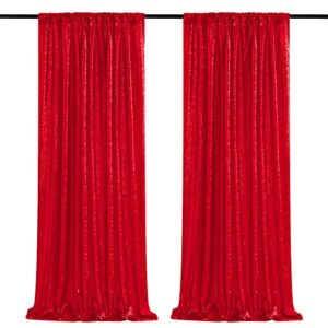 red sequin backdrop 2 panels 2ftx8ft christmas party backdrop curtains glitter photo background wedding stage decorations