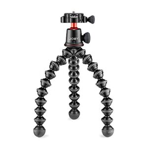 joby gorillapod 3k pro kit, includes stand & ballhead with qr plate, 6.lb load capacity, black/charcoal/red