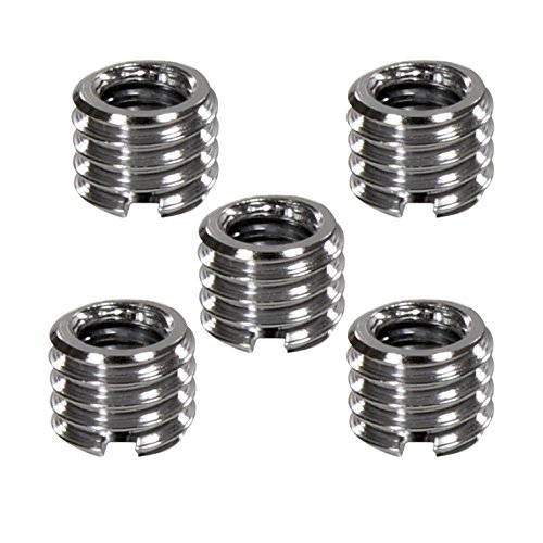 Foto&Tech Metal 1/4 inch to 3/8 inch Tripod Thread Adapter, Easy Mount Convert Screw Adapter for Tripod Monopod Ballhead, Reducer Bushing for Camera Video Equipment DSLR SLR Mic Boom Stand (5 Pieces)