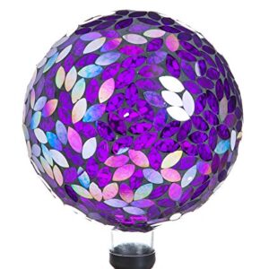 Evergreen Garden Gazing Ball in Purple Iridescent Design Everyday Decor for Homes Gardens and Yards