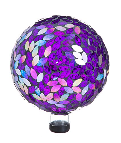 Evergreen Garden Gazing Ball in Purple Iridescent Design Everyday Decor for Homes Gardens and Yards