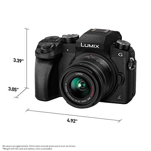 Panasonic Lumix G7 4K Digital Mirrorless Camera Bundle with Lumix G Vario 14-42mm and 45-150mm Lenses, 16MP, 3-Inch Touch LCD, DMC-G7WK (USA Black)