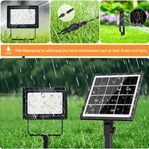 MEIKEE RGBW Solar Flood Light Outdoor with Remote, RGB Color Changing 2700K IP66 Waterproof LED Solar Powered Lights, Dimmable Timing Strobe Halloween Floodlight Landscape Light for Patio Party Garden