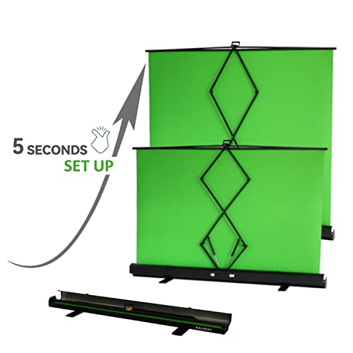 【Wider Style】 RAUBAY 78.7in x 74.8in Large Collapsible Green Screen Backdrop Portable Retractable Chroma Key Panel Photo Background with Stand for Video Conference, Photographic Studio, Streaming