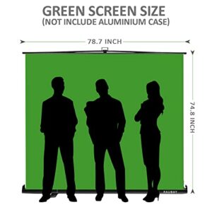 【Wider Style】 RAUBAY 78.7in x 74.8in Large Collapsible Green Screen Backdrop Portable Retractable Chroma Key Panel Photo Background with Stand for Video Conference, Photographic Studio, Streaming