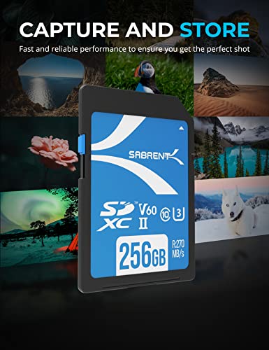 SABRENT Rocket V60 256GB SD UHS-II Memory Card R270MB/s W170MB/s (SD-TL60-256GB)