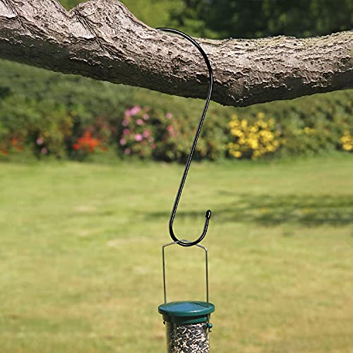 8 Pack Tree Branch Hook 12 Inche Black Bird Feeder Hook Rustproof Stainless Steel Hooks Bird Feeder Hook for Tree Garden Hook S Hooks for Hanging Bird Feeders, Bird House, Plants, Baskets, Lanterns