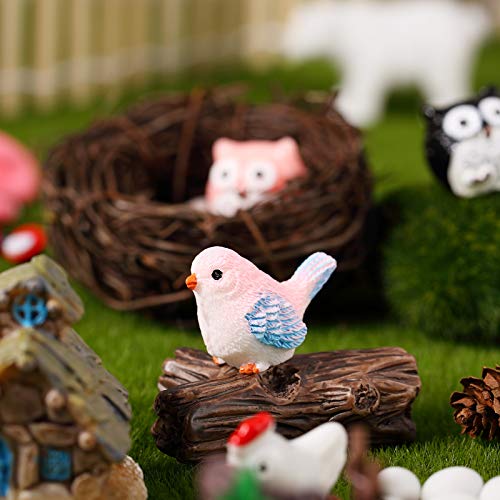 WILLBOND 88 Pieces Miniature Garden Ornaments Kits Moss Landscape Garden DIY Figurines Fairy Animal Figurines Mini Garden Animal Figurines for Christmas Outdoor Home Garden Decoration