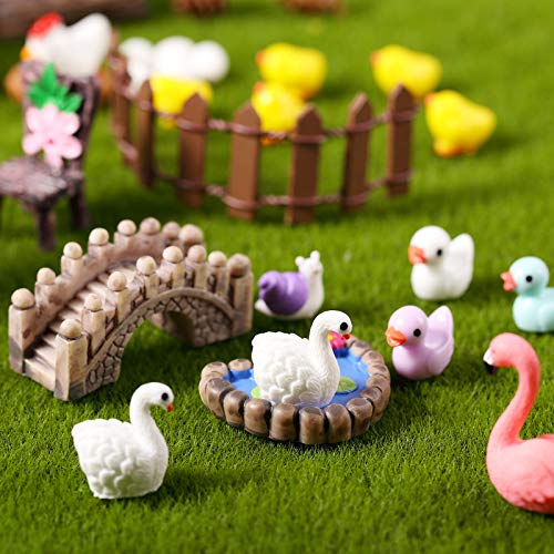 WILLBOND 88 Pieces Miniature Garden Ornaments Kits Moss Landscape Garden DIY Figurines Fairy Animal Figurines Mini Garden Animal Figurines for Christmas Outdoor Home Garden Decoration