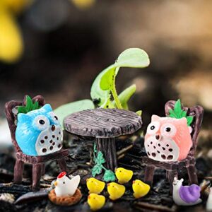 WILLBOND 88 Pieces Miniature Garden Ornaments Kits Moss Landscape Garden DIY Figurines Fairy Animal Figurines Mini Garden Animal Figurines for Christmas Outdoor Home Garden Decoration