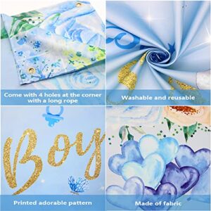 Boy Baby Shower Backdrop Decorations Elephant Baby Shower Party Banner It's a Boy Baby Shower Banner Blue Baby Elephant Baby Shower Background Decorations for Boy Baby Shower Birthday