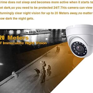 2MP Dome TVI AHD CCTV Surveillance Security Camera, 2.8mm 100° Wide Viewing Angle, 1080P Dome Camera, 65ft Night Vision, Outdoor, Compatible with Analog TVI AHD CVI DVR, Full Metal Housing