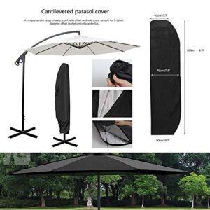 ALLOMN Outdoor Patio Umbrella Cover, Waterproof and UV Protection Fabric Parasol Cover for 9-11 Feet Garden Yard Balcony Umbrellas