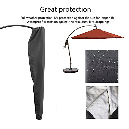 ALLOMN Outdoor Patio Umbrella Cover, Waterproof and UV Protection Fabric Parasol Cover for 9-11 Feet Garden Yard Balcony Umbrellas