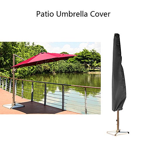 ALLOMN Outdoor Patio Umbrella Cover, Waterproof and UV Protection Fabric Parasol Cover for 9-11 Feet Garden Yard Balcony Umbrellas