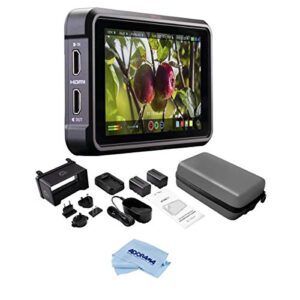 atomos ninja v 5″ touchscreen recording monitor, 1980×1080, 4k hdmi input – bundle 5″ accessory kit for shinobi, shinobi sdi and ninja v monitors, microfiber cloth