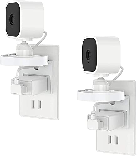 VOMENC 2 Pack Blink Mini Outlet Wall Mount, 360 Degree Swivel AC Outlet Wall Plug Mount Stand Holder Bracket - No Messy Wires or Wall Damage