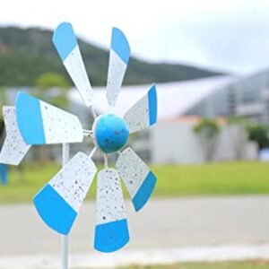 YYWMWM Wind Spinner 31" Large Vertical Windmill Metal Sculpture Garden Decoration Lawn Ornaments Yard Art Decor Outdoor Pinwheel for Patio (Blue)