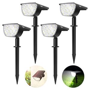 innosinpo 4 pack solar spot lights outdoor, 30 leds solar landscape spotlights ip67 waterproof landscaping light with 3 bright modes adjustable solar landscape lights for garden yard-cold white