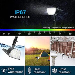 Innosinpo 4 Pack Solar Spot Lights Outdoor, 30 LEDs Solar Landscape Spotlights IP67 Waterproof Landscaping Light with 3 Bright Modes Adjustable Solar Landscape Lights for Garden Yard-Cold White