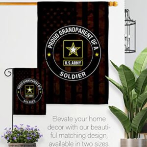 US MILITARY Army Proud Grandparent Soldier Armed Forces Double-Sided Lawn Decoration Gift House Garden Yard Banner United State American Military Veteran, 12" x 18.5 Made in USA