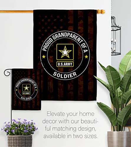 US MILITARY Army Proud Grandparent Soldier Armed Forces Double-Sided Lawn Decoration Gift House Garden Yard Banner United State American Military Veteran, 12" x 18.5 Made in USA